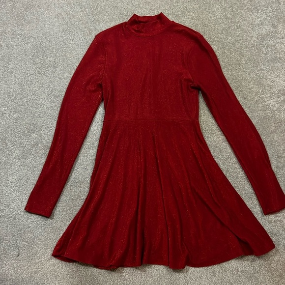wild fable | Dresses | Wild Fable Red Shimmer Skater Dress | Poshmark